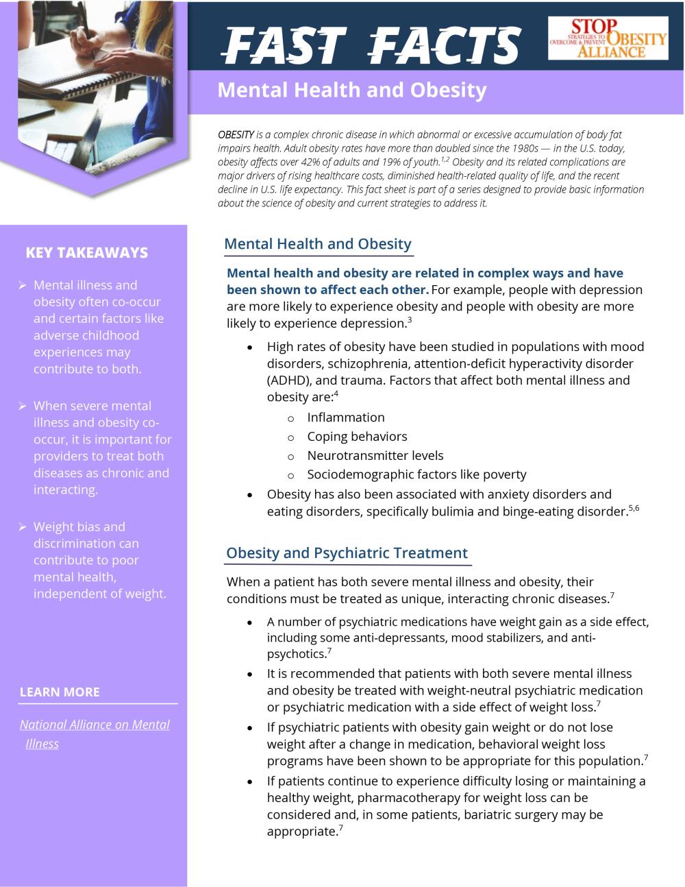 Fast Facts – Mental Health and Obesity | STOP Obesity Alliance | Milken Institute School of ...