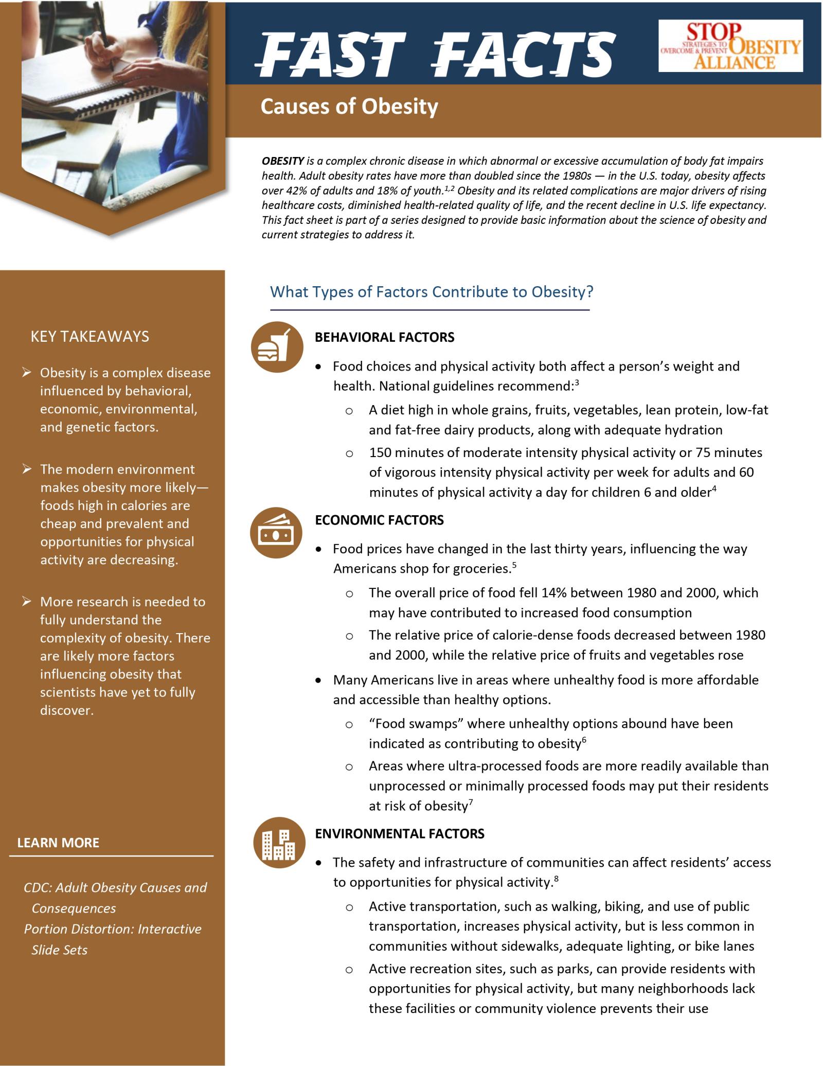 Fast Facts – Causes of Obesity | STOP Obesity Alliance | Milken Institute School of Public ...